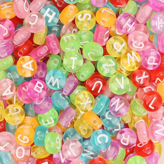 Letras sortidas Miçangas Furo Passante 50 Gramas Bijuteria Entremeio ...