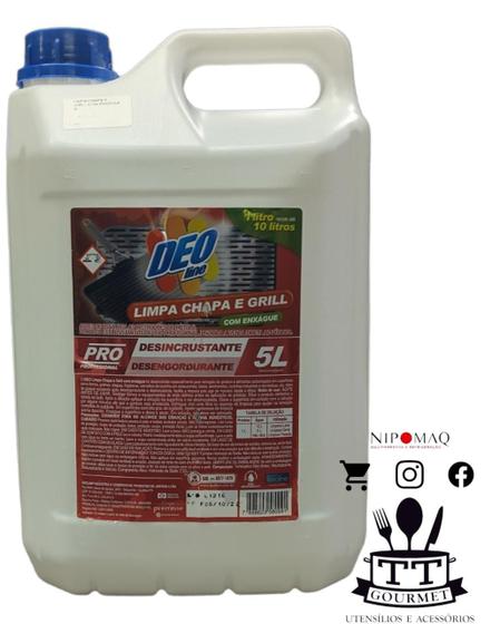 Limpa chapa e grill 5l desincrustante e desengordurante - DEOLINE - Limpador Desincrustante ...