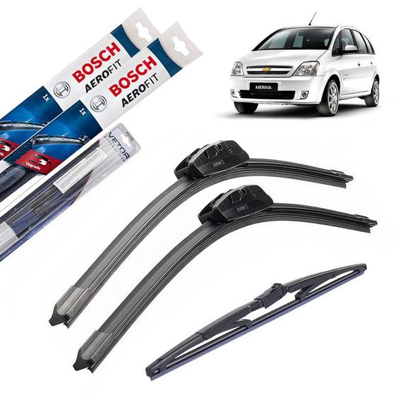Limpador Parabrisa GM Meriva 2008 2009 2010 2011 + Traseira - Bosch ...