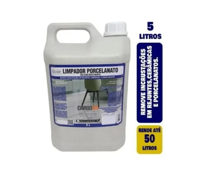 Limpador Porcelanato Desincrustante Polido Rejunte 5l - Carbo 60 - Limpador Desincrustante ...