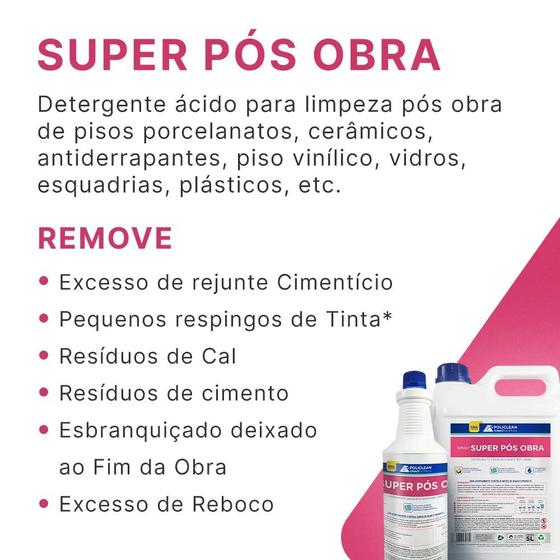 Limpador Super Pós Obra Limpa Pisos Porcelanato Cerâmico Granito ...