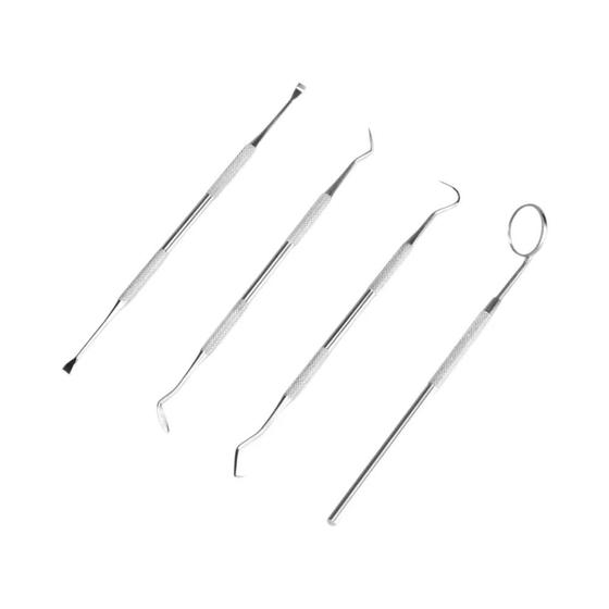Limpeza Dos Dentes Espelho Dental Foice Tártaro Raspador Espátula Kit ...