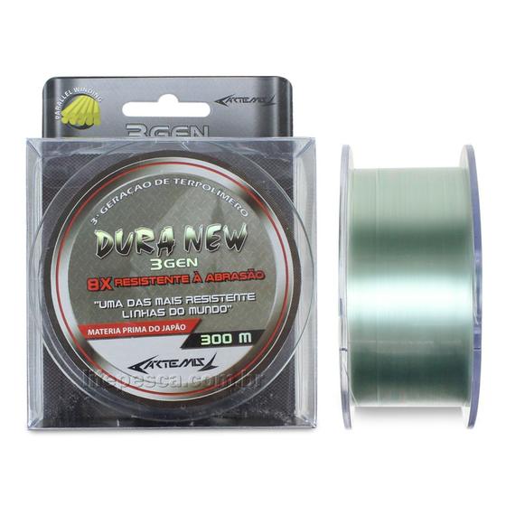 Linha Duranium Dura New Monofilamento Amarela e cinza 300m para pesca ...