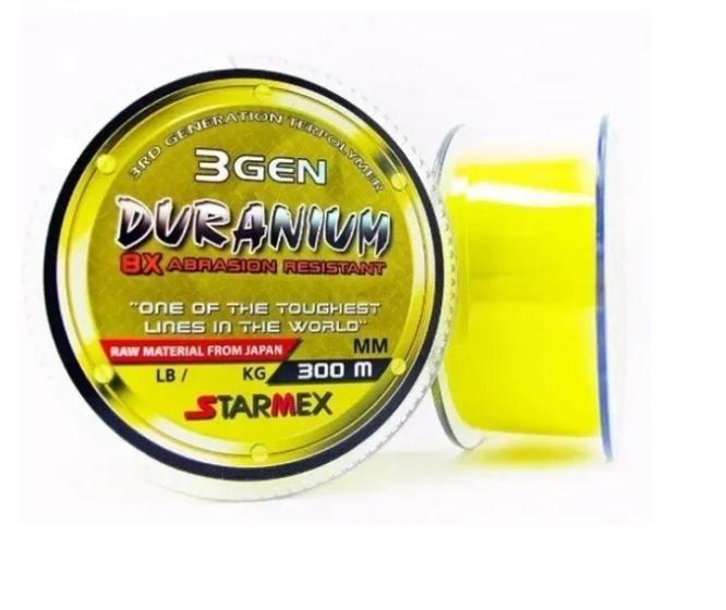 Linha Duranium Dura New Monofilamento Amarela e cinza 300m para pesca ...