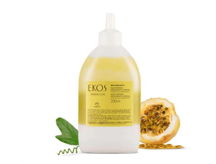 Linha ekos (maracuja) natura - oleo trifasico corporal (refil) 200 ml ...