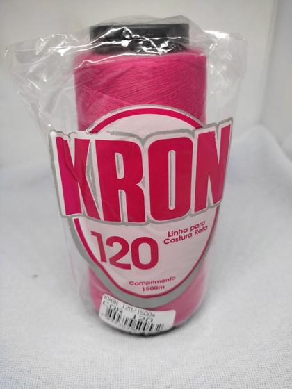 Linha Para Costura Reta Kron 120-1500m cor rosa pink - Polycron - Linha ...