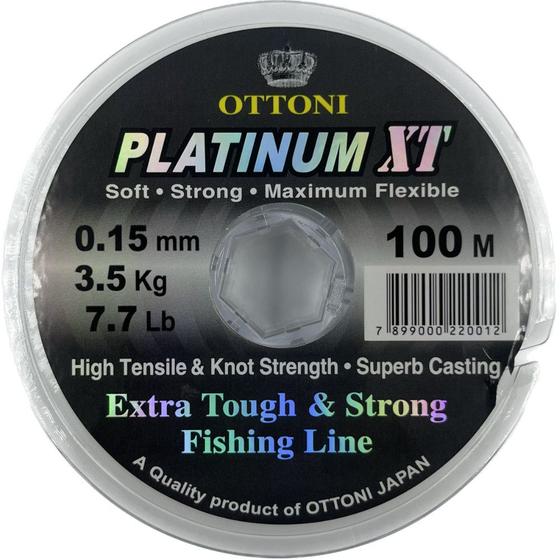 Linha para Pesca Ottoni Platinum XT Monofilamento 100 Metros - Linha de ...