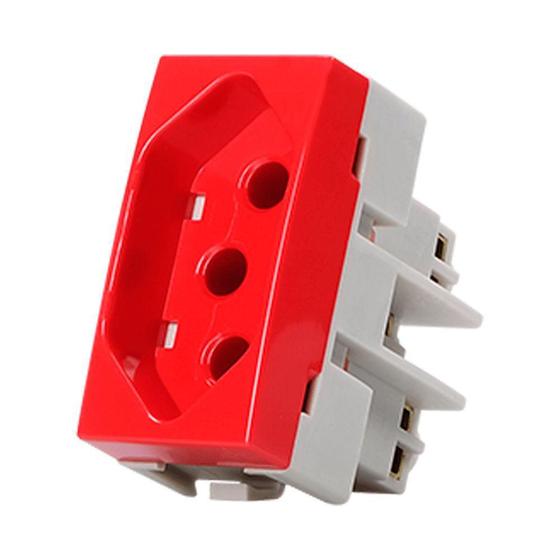 Linha Sleek Tomada Padrão Brasileiro Verm. 2P+T 20A 250V - Margirius - Módulo de Tomada ...