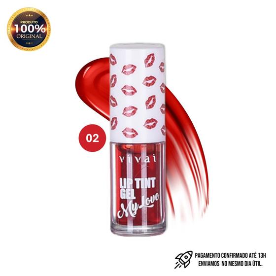 Lip tint gel my love da vivai com efeito natural e alta pigmentação cor ...