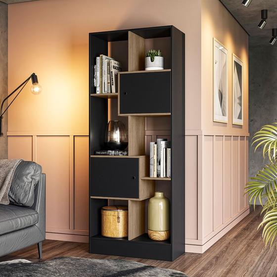 Livreiro Qmovi com 6 Nichos e 2 Gavetas - Estantes - Magazine Luiza