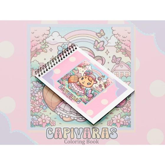 Livro de Colorir Bobbie Goods do Stitch ou Capivara 50 Folhas Caderno ...