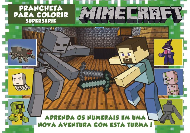 Livro - Minecraft - Prancheta para colorir númerais Supersérie - Livros de Literatura Infantil ...