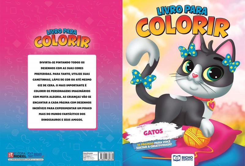 Livro Para Colorir Meu Pet - Gatos - Bicho Esperto - Livro de Colorir ...