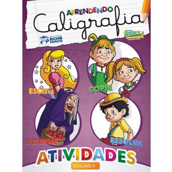 Livro Pedagogico Caligrafia Aprendendo Caligrafia 4 Titulo - Bicho ...