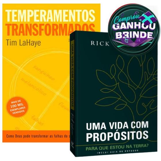 Livro Temperamentos Transformados Tim Lahaye + Livro Uma Vida Com ...