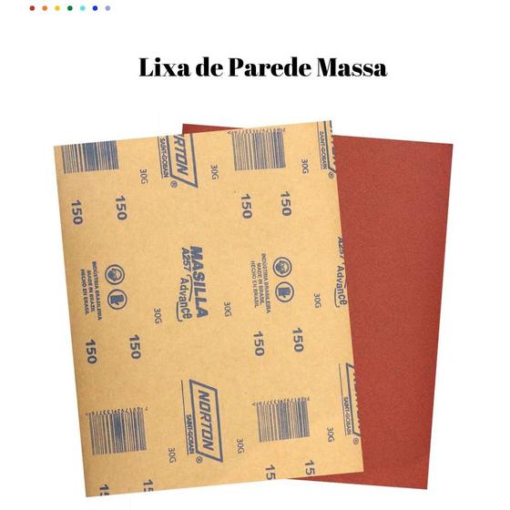 Lixa de Parede Massa e Madeira Norton Fina /Média e Grossa kit com 4 ...