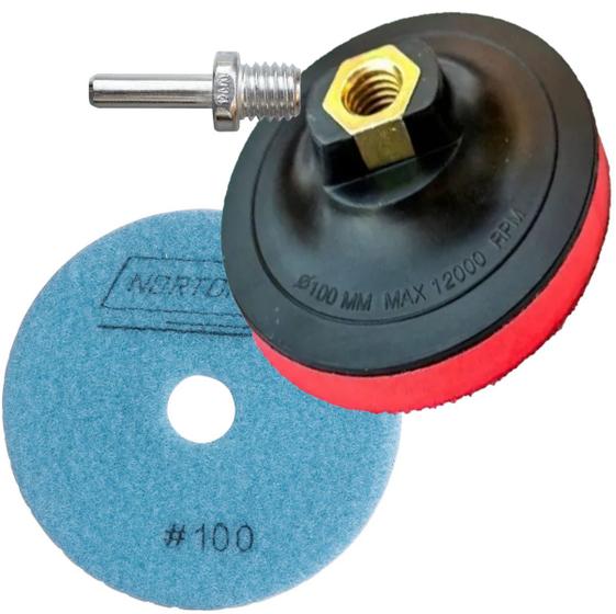 Lixa Diamantada Brilho D agua E Suporte 4 Polegadas - Norton - Lixa D ...