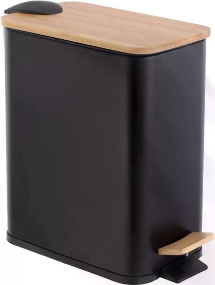 Lixeira 3l practice preta em metal e bambu c/pedal mek - Lixeira e Cesto de Lixo - Magazine Luiza