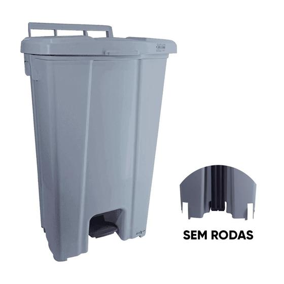 Lixeira com Pedal Sem Rodas 100 Litros P100 Cinza - JSN - Lixeira e Cesto de Lixo - Magazine Luiza