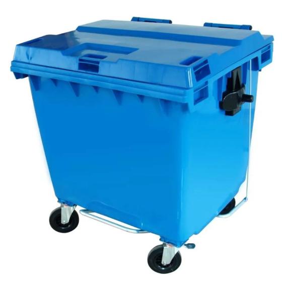 Lixeira Container Contentor Plástico para Lixo com Tampa e Rodas 660 L ...