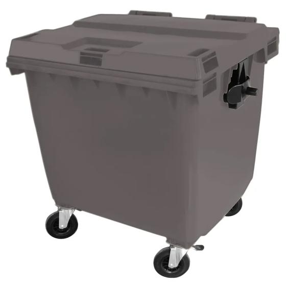 Lixeira Container Contentor Plástico para Lixo com Tampa e Rodas 660 L ...