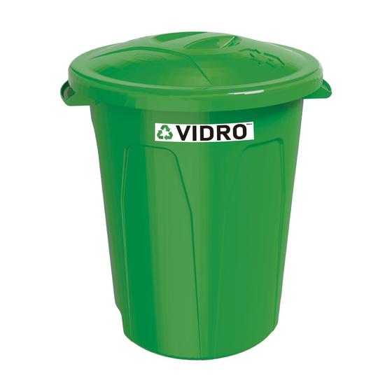 Lixeira de Coleta Seletiva Verde (Vidro) - Nitron - Lixeira e Cesto de ...