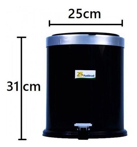 Lixeira De Pedal Com Tampa Abertura Cesto De Lixo 12 Litros - Aurora ...