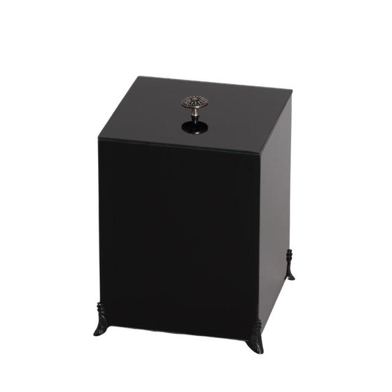 Lixeira De Pia Vidro Preto Acabamento Em Preto 3L Bancada - CR Vidros ...