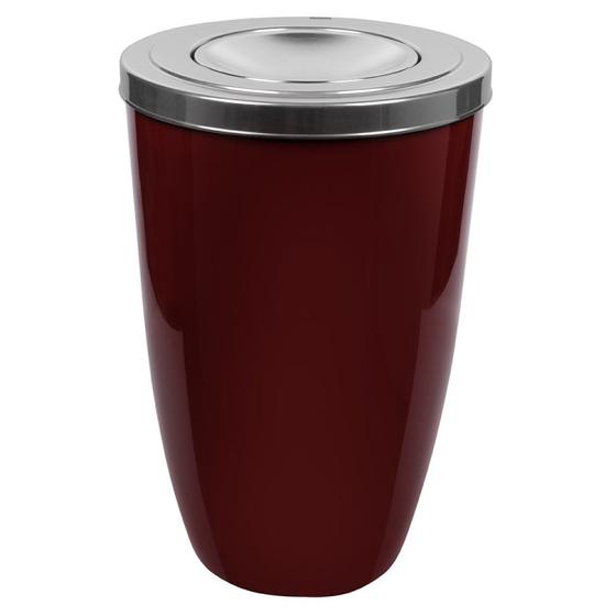 Lixeira Fibra de Vidro 50l com Tampa Basculante em Alumínio Vermelho ...