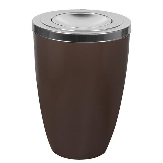 Lixeira Fibra de Vidro Bronze Fosco 50l com Tampa Basculante em ...