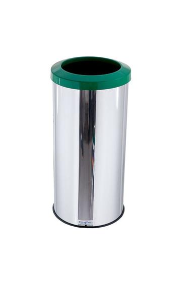 Lixeira Inox Aro Plástico 25 Litros Cesto De Lixo Reciclável - Aldinox ...