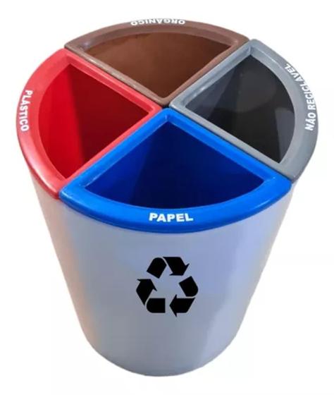 Lixeira Mix 50 Litros Com 4 Divisões Para Coleta Seletiva - JSN ...