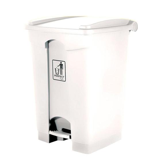 Lixeira plástica com pedal 50 litros - Perfect - Lixeira e Cesto de ...