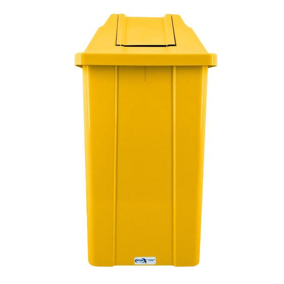 Lixeira Quadrada Com Tampa Basculante 100 L Amarela - JSN - Lixeira e ...