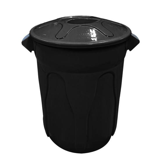 Lixeira Redonda com Tampa 60 L Preta - JSN - Lixeira e Cesto de Lixo - Magazine Luiza
