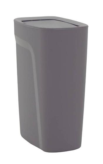 Lixeira tramontina compact em polipropileno cinza com tampa basculante ...