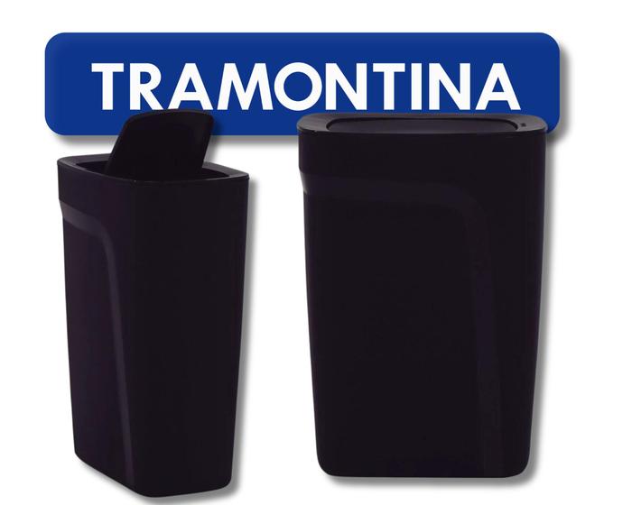 Lixeira Tramontina Compact em Polipropileno com Tampa Basculante 10,5 L ...