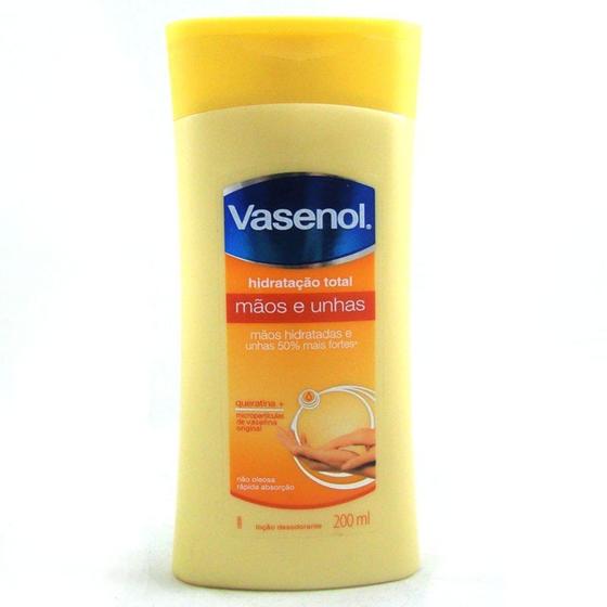 Loção vasenol Hidratação Total mãos e unhas 200 ml - Hidratante para ...