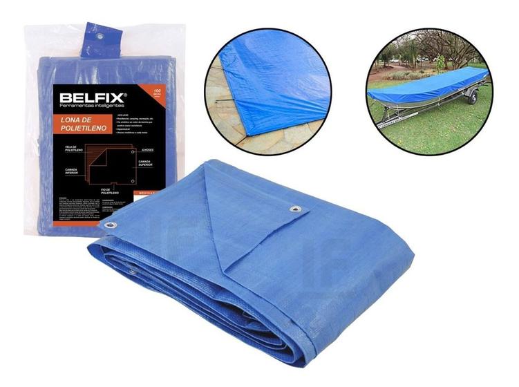Lona Encerada Belfix Polietileno Impermeável 7x5 Metros Azul - Lona ...