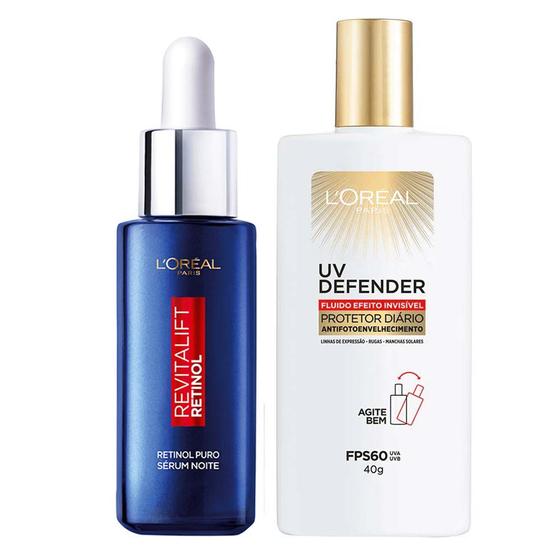 LOréal Paris Kit Sérum Facial Antirrugas Noturno Revitalift Retinol ...