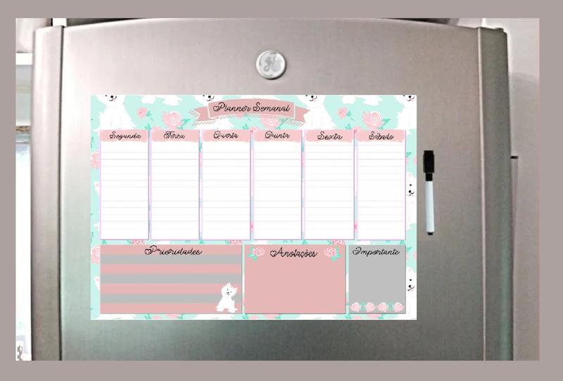 Lousa Magnética Imã De Geladeira Caneta Apaga - nosier art - Quadro de ...