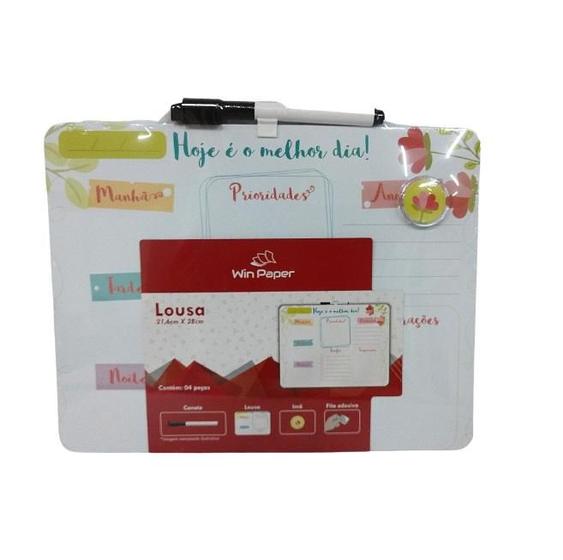 Lousa Magnética PlannerTarefas Diárias c/ Caneta Borracha Imã e Fita ...