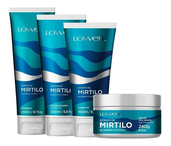 Lowell Mirtilo Shampoo Condicionador Leave-in Protetor Térmico Pré ...