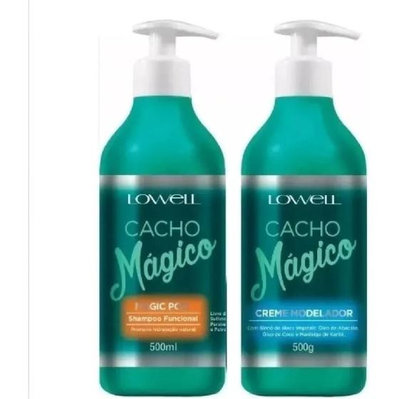 Lowell Shapoo Funcional Cacho Mágico + Creme Modelador 500 G - Kit de ...
