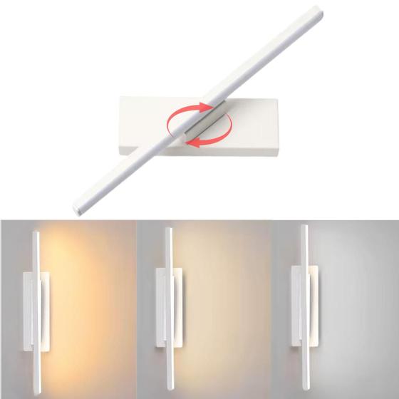 Luminária 30cm Barra Linear LED 3 Cores Giratória 330 Graus Silicone ...