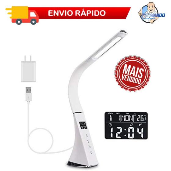 Luminária Abajur de Mesa Led Recarregável Flexível 360 Business Desk ...