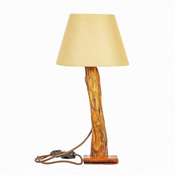 Luminária Abajur Madeira Maciça Design Rústico Vintage para Decoração ...