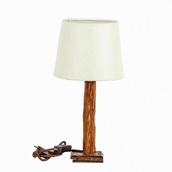 Luminária Abajur Mesa Madeira Decoração Estilo Rústico Minimalista Mesa ...