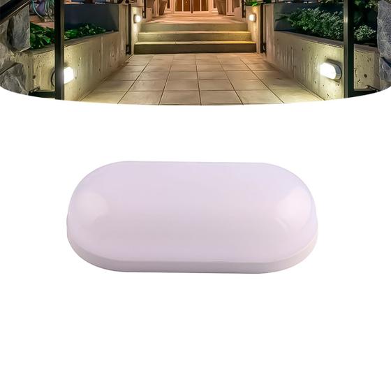 Luminária Arandela Tartaruga Led Light 8w 3000k Branco Quente Ip65 Sobrepor Bivolt Cor Branco ...
