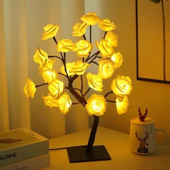 luminaria arvore abajour decoracao flor decorativa 24 leds - Coisaria ...